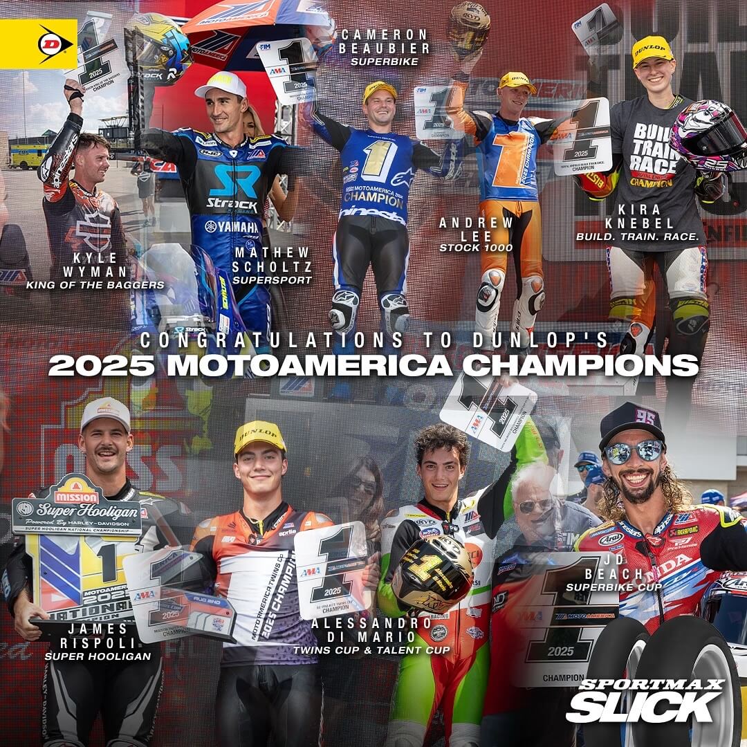 Congratulations to Dunlop’s 2025 MotoAmerica Champions! | Dunlop Motorcycle